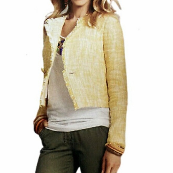 CAbi | Tops | Cabi Daisy Yellow Tweed Jacket Style 339 | Poshmark